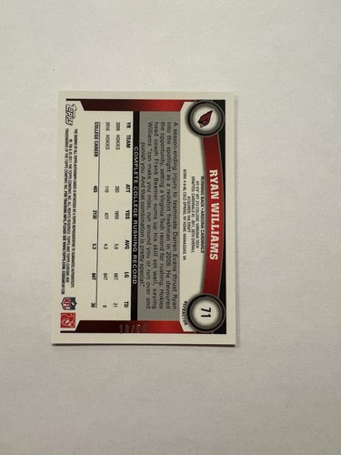 2011 Topps Chrome - Ryan Williams #71 Crystal Atomic Refractor Rookie ...