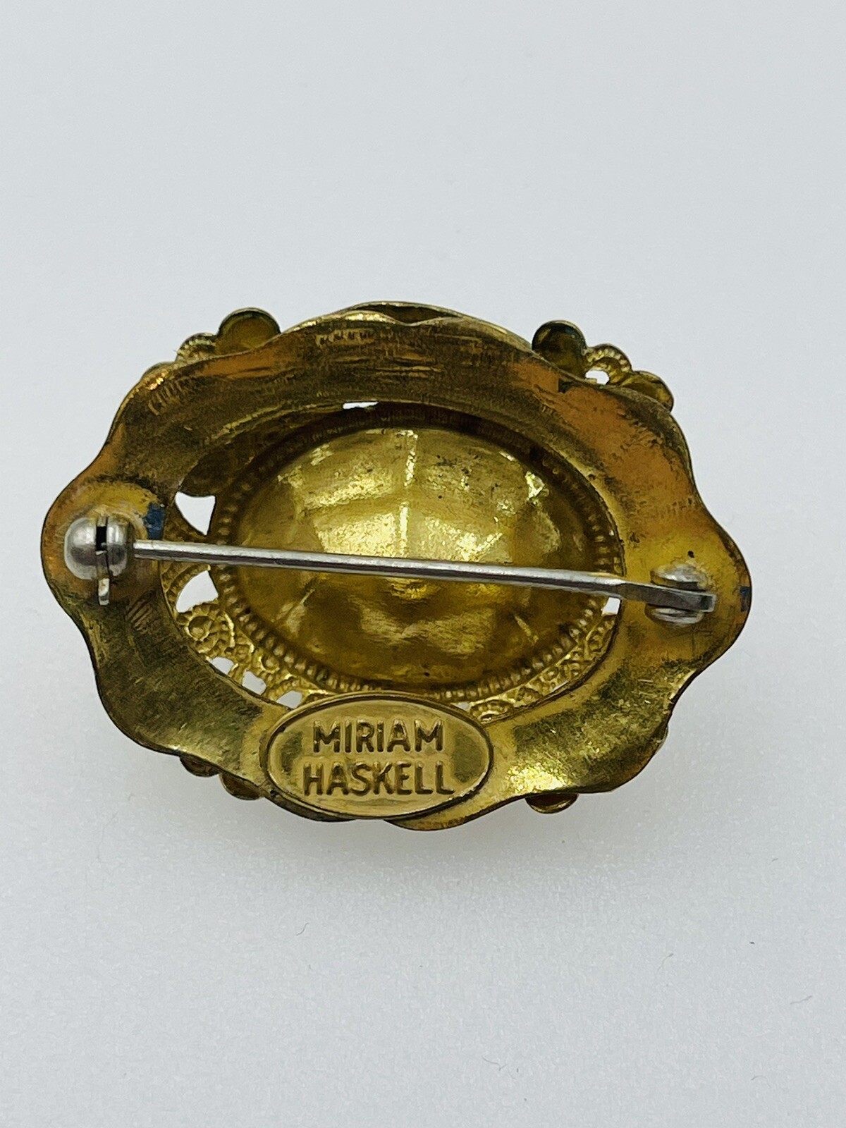 Miriam Haskell Vintage Faux Pearl Ornate Small Pin | eBay Australia