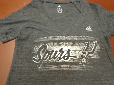 Adidas San Antonio Spurs Nba Basketball T Shirt V Neck Gray Womens