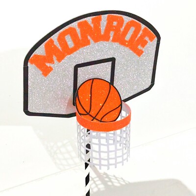 Basketball Themed 🏀 Cake Topper 3D Net & Ball Personalised Free ...