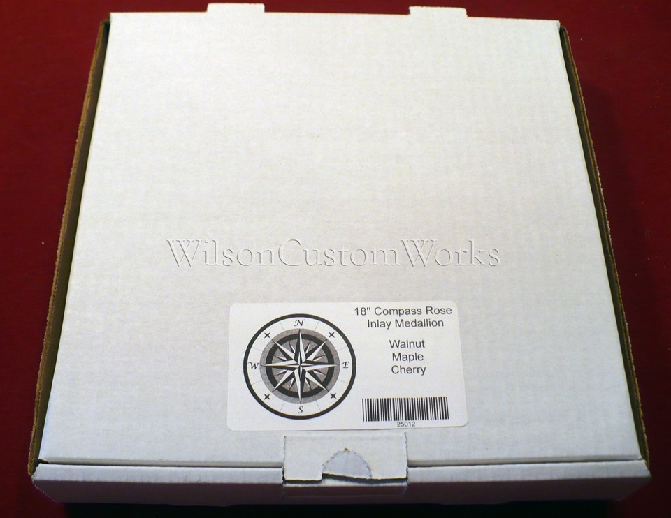 18" Wood Floor Inlay 96 Piece Star Compass Medallion kit DIY Flooring ...