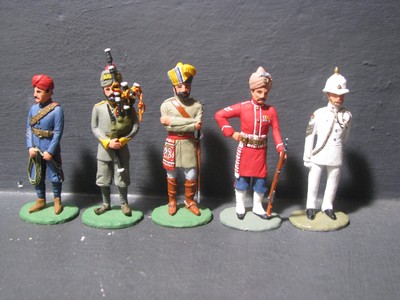 54MM BUILT & PAINTED 5 VALIANT VICTORIAN ERA INDIAN ARMY TYPES | eBay