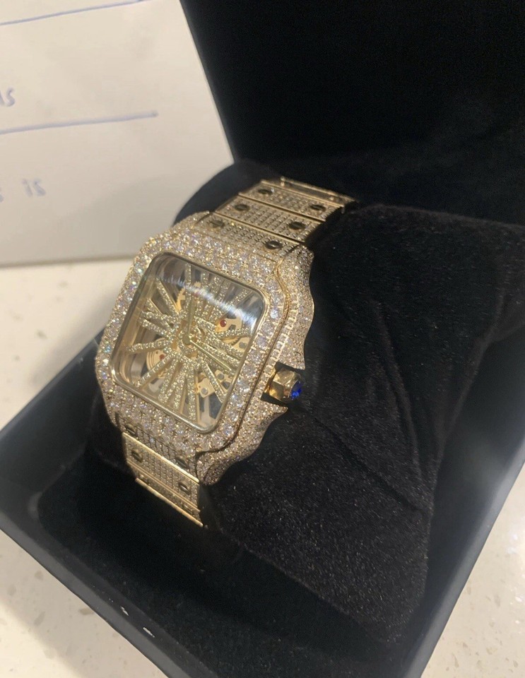 VVS Skeleton Watch Real Moissanite | eBay