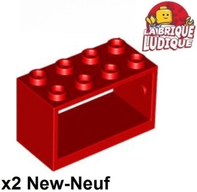 Lego 2x String Reel 2x4x2 Holder boite enrouleur dévidoir corde rouge ...