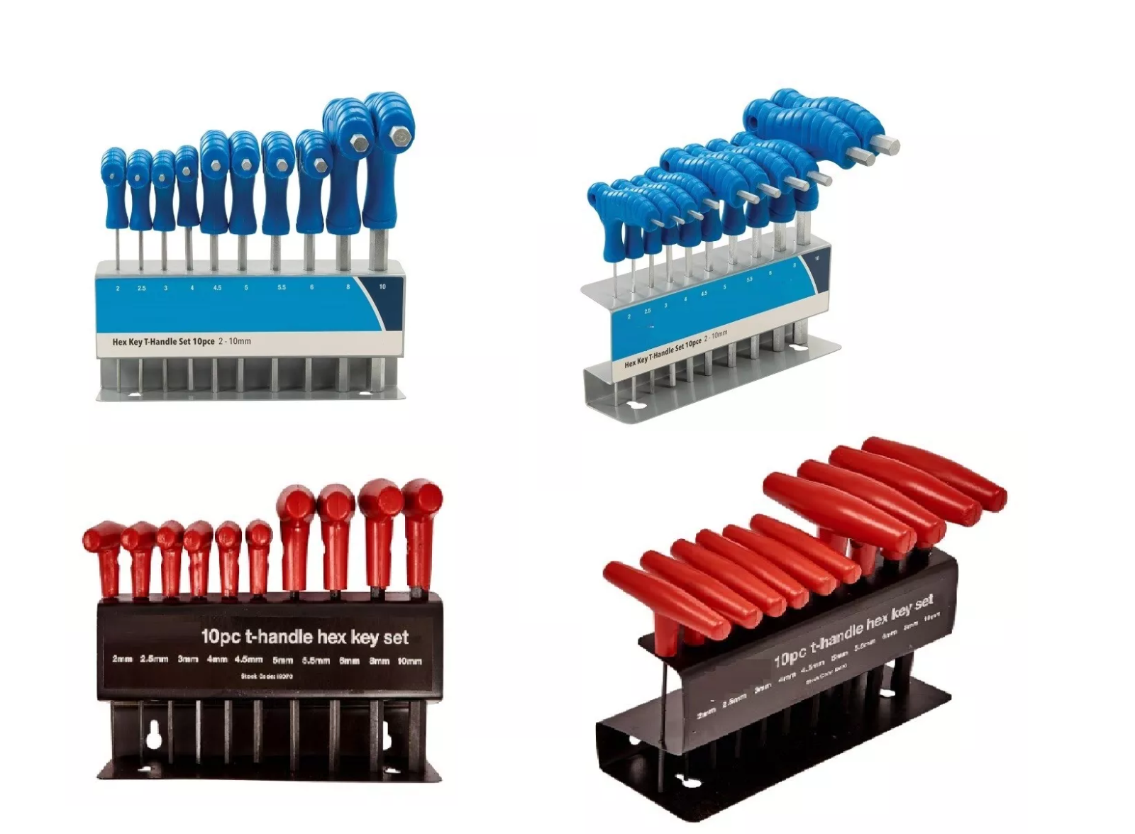 10 Piece Long Metric Hex Allen key Wrench Set 2mm - 10mm T Handle Keys ...