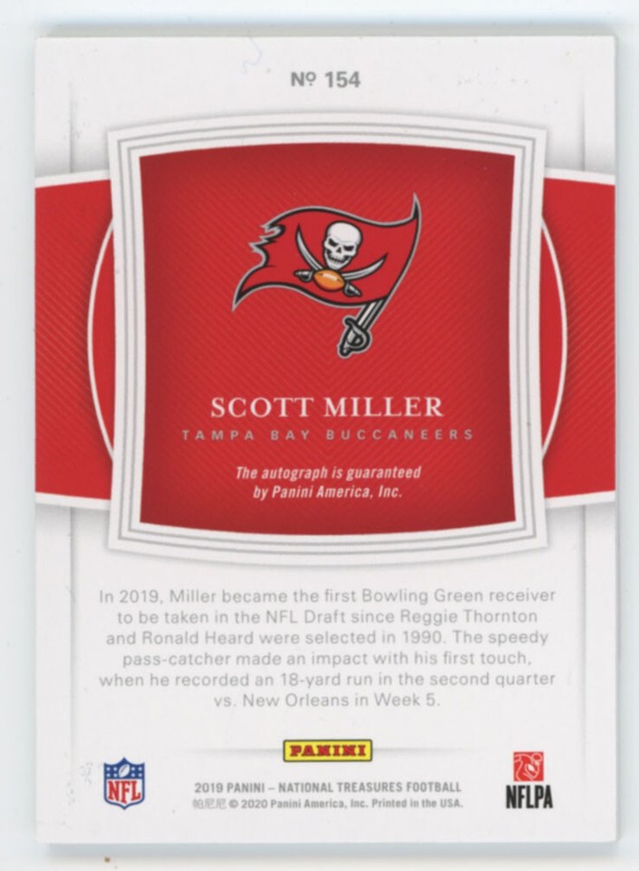 2019 National Treasures Signatures Red /10 Scott Scottie Miller Rookie ...