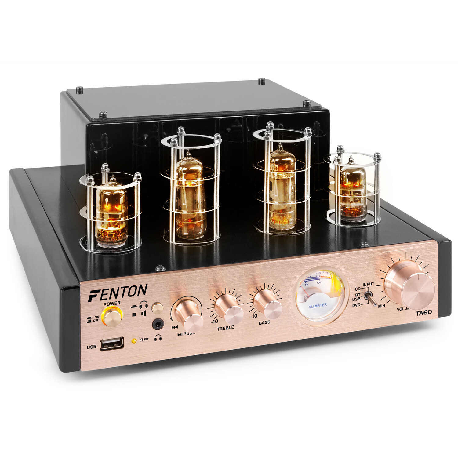 Fenton TA60 HiFi Valve Amplifier with Bluetooth - Home Audio Stereo Amp ...