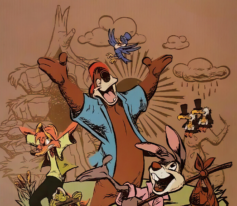 Splash Mountain Brer Rabbit Bear Fox Vultures Disney World NON GLOSSY ...