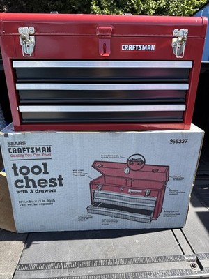Sears Craftsman USA Nos 3 Drawer Portable Tool Chest Box Bright Red ...