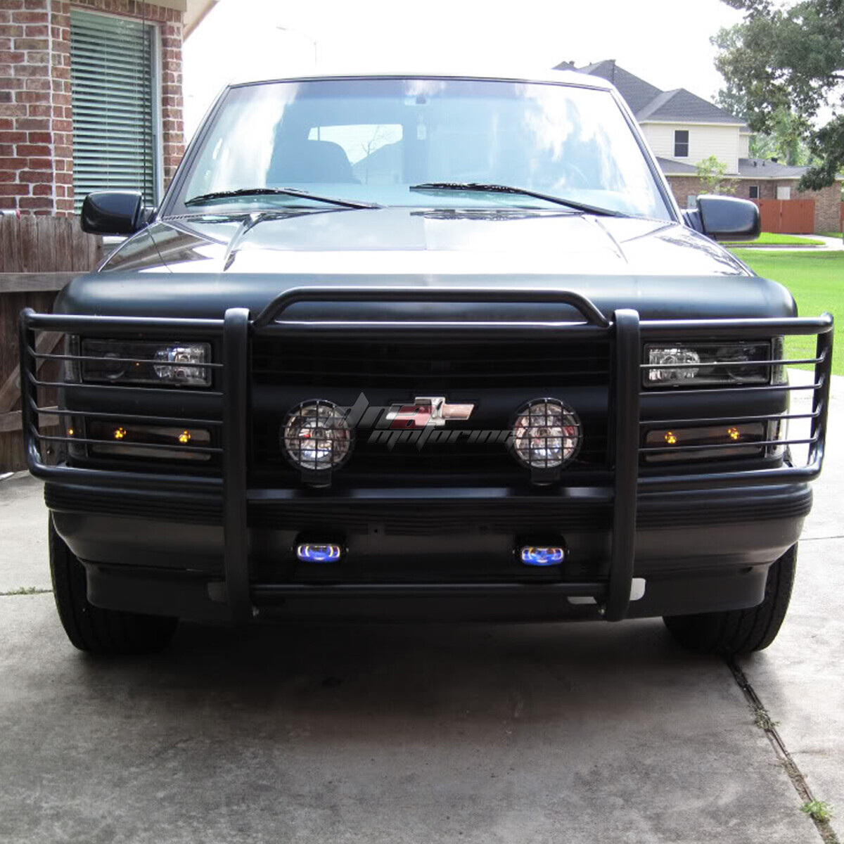 FOR 88-99 CHEVY/GMC CK GMT400 BLACK STAINLESS STEEL FRONT GRILL GUARD ...