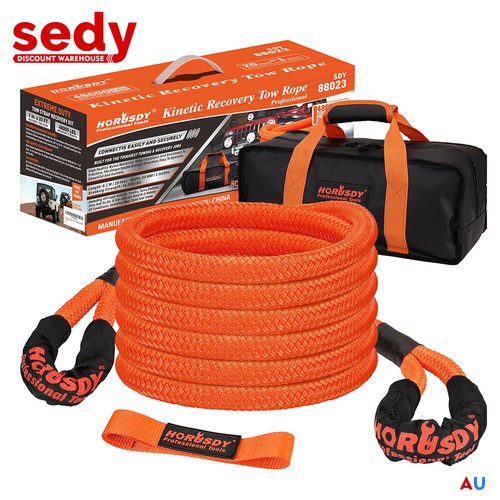 2268Kg Winch Rope Kinetic Recovery Rope Extreme Duty Tractor Snatch Tow ...