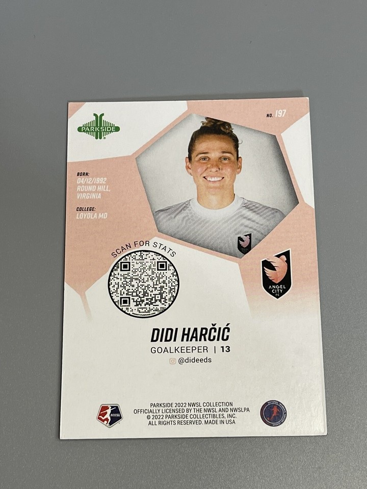 DiDi Harcic 2022 Parkside NWSL Foil Board Parallel #197 Angel City FC ...