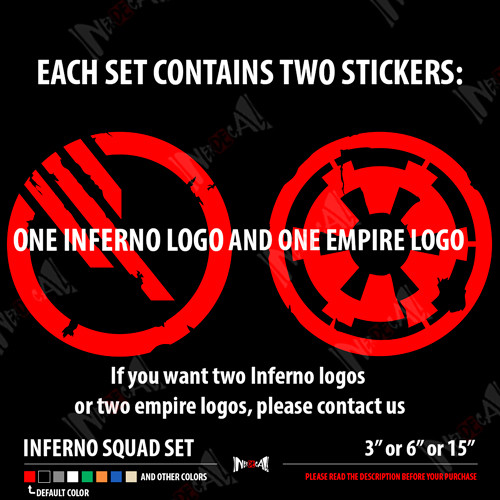 INFERNO SQUAD TIE FIGHTER Dark Side Car Vinyl Sticker Decal | eBay