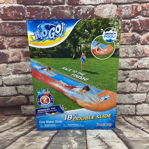 New Slip N Slide H2O GO 18ft Double Lane Water Slide And Drench Pool ...