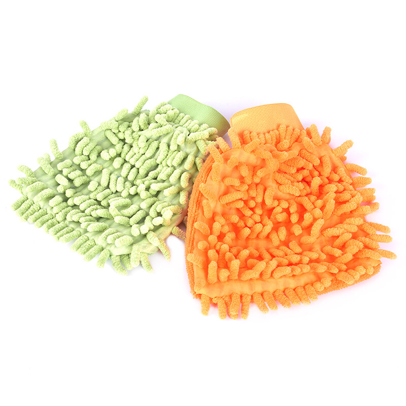 1xCar Wash Washing Microfiber Chenille Mitt Auto Cleaning Glove Dust ...