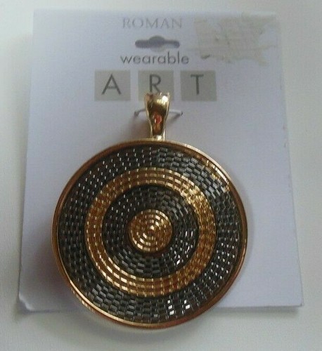 Vintage Signed RMN Gold-tone Magnetic Round Pendant | eBay