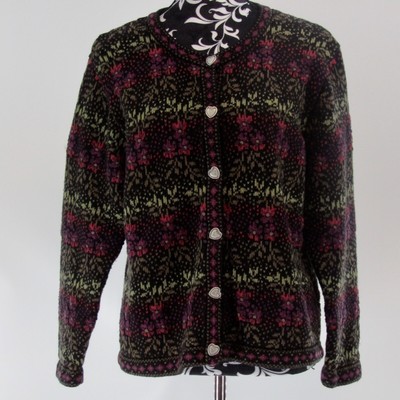 Vintage Nomadic Traders Sweater Cardigan Size Medium Metal Heart ...