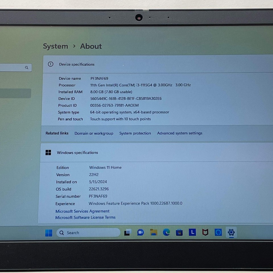 Lenovo Ideapad 3 81X8 15.6" i3-1115G4 3.0GHz 8GB RAM 256GB SSD ...