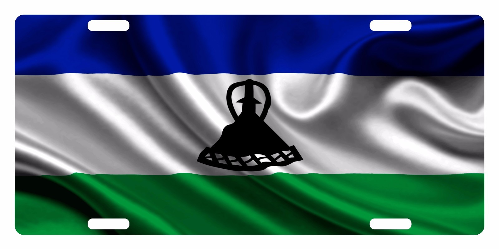 LESOTHO Flag Custom License Plate NATIONAL Emblem WAVE Version | eBay