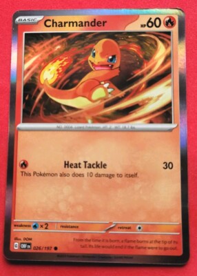 Charmander HP 60 2023 Collectible Holo Pokemon Card No. 026/197 | eBay