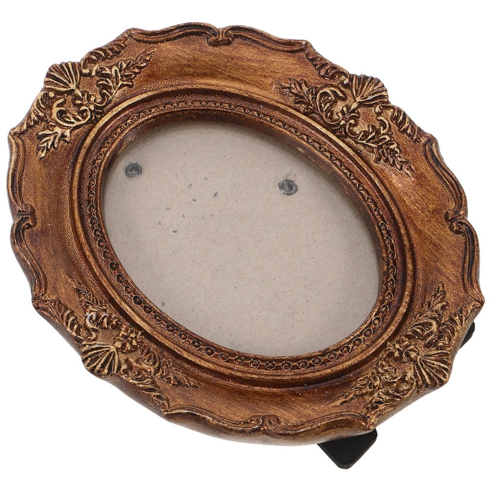 Small Oval Resin Vintage Frame 10.8x9cm - Mini Retro Photo Frame For ...