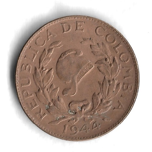 1944 B Colombia 1 Centavo World Coin - Mintage 4,515,000 - KM# 205 | eBay