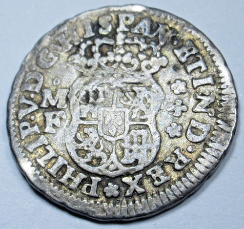 1734 Spanish Mexico Silver 1/2 Reales Genuine 1700's Pirate Treasure ...