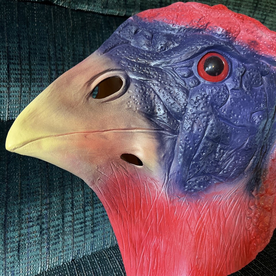 Cardinal Head Cover Mask Full Face Red Bird Head Animal Halloween Prop ...