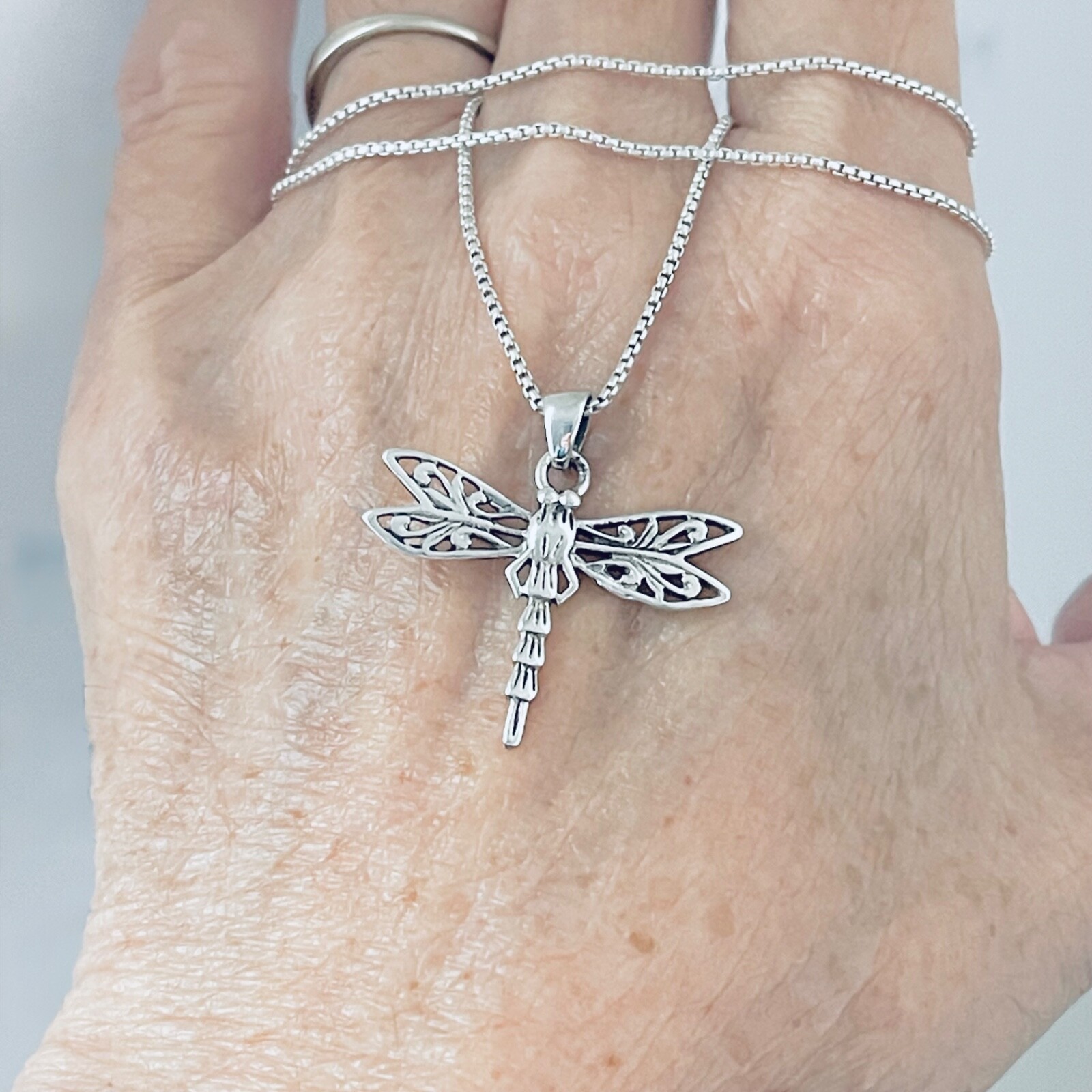 Sterling Silver Dragonfly Necklace, Silver Necklaces, Spirit Bug Chains ...