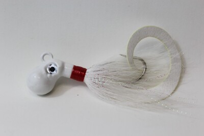 Octopus Bucktail Jig White Curly Tail Cobia Grouper Saltwater Surf ...