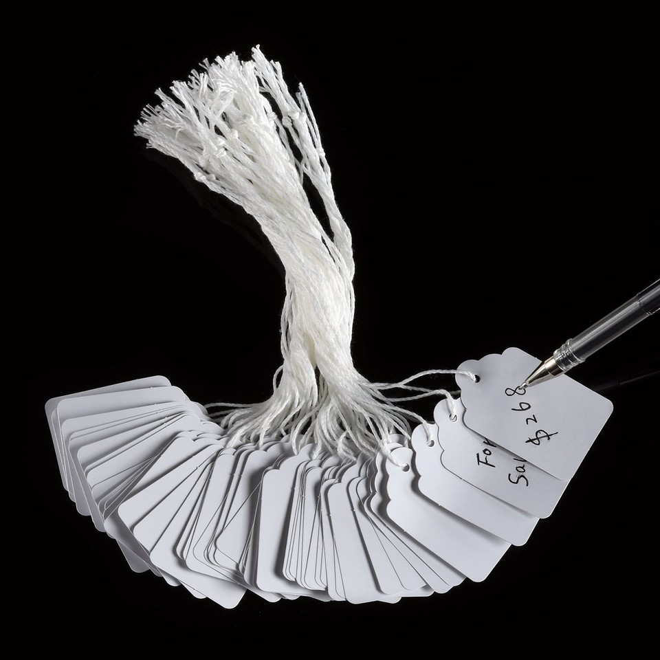 Price Tags with Strings Attached, 1000pcs Marking White Merchandise ...