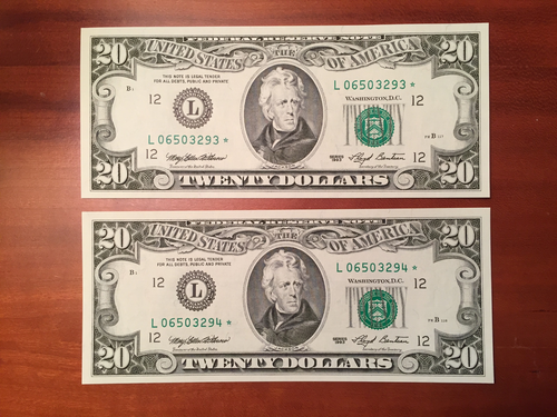 1993 Rare $20 San Francisco (L) Star Fed Note Fr 2080-L* Gem Unc ...