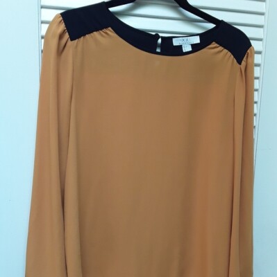 XXI Essentials Women's Long Sleeve Semi Sheer Blouse L | eBay