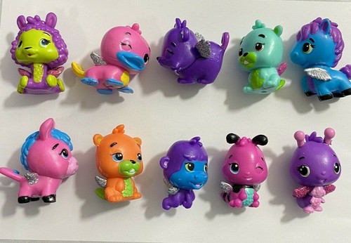 Lot 10 HATCHIMALS COLLEGGTIBLES Animals Mini Figure Toy Clear Glitter ...