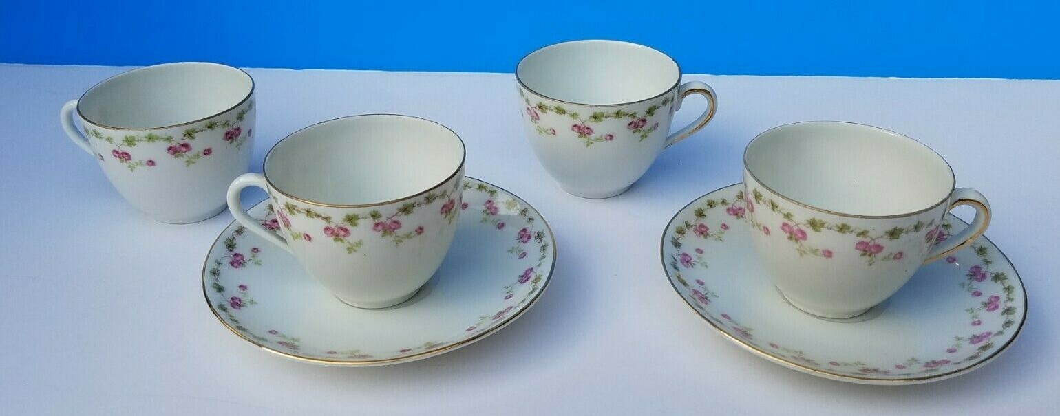 Adolf Persch Austria Pink Roses w/Gold Trim - 4 cups/2 saucers | eBay