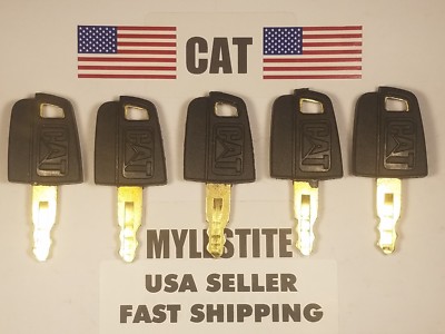 (5) CAT Keys Caterpillar Excavator, CAT Dozer, CAT Roller Key, CAT Skid ...