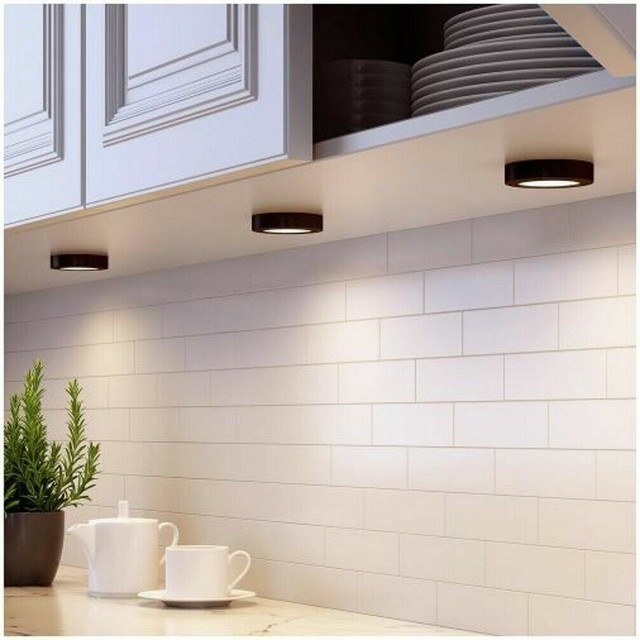 Commercial Electric 21323KIT-BK LED AC Puck Light Kit - Black (3 Pack ...