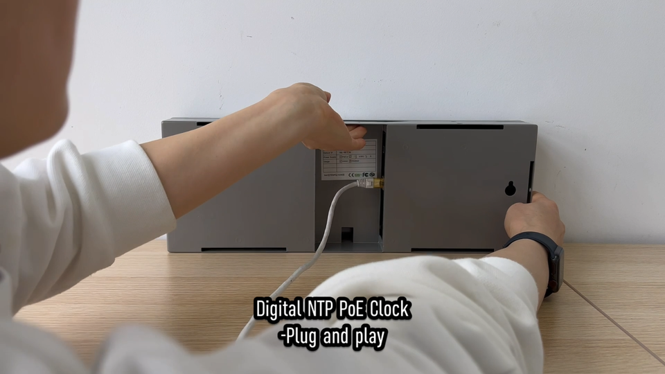 4" x 6 Digit NTP PoE Clock, Ethernet Synchronized, Automatic DST Reset ...