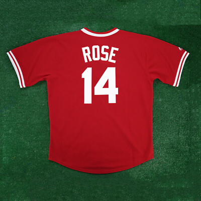 Pete Rose Cincinnati Reds Cooperstown Throwback Men's Red Jersey | eBay