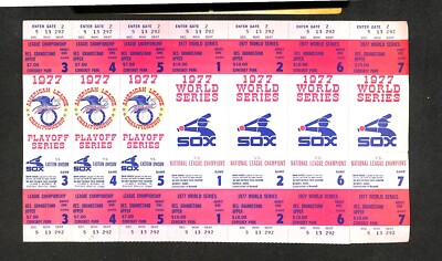 1977 Chicago White Sox Post-Season Phantom Ticket Set - ALCS & World ...