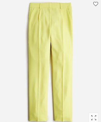 New J Crew Women Essential City Crepe Pants 4 6 12 Lemon Yellow Flat ...