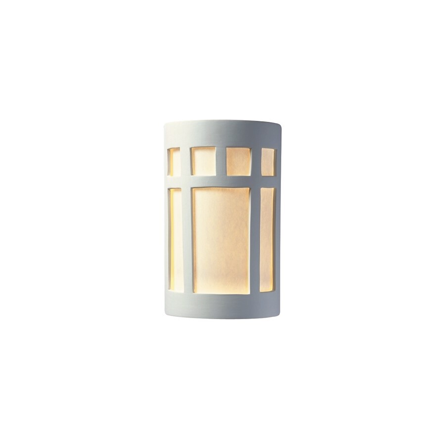 Justice Design Ambiance Lrg ADA Prairie Sconce, Open Top/Bot, Bisq, Wht ...