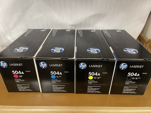 HP LASERJET 504A CE250A,CE251A,CE252A,CE253A Toner Cartridges Set (C,Y ...