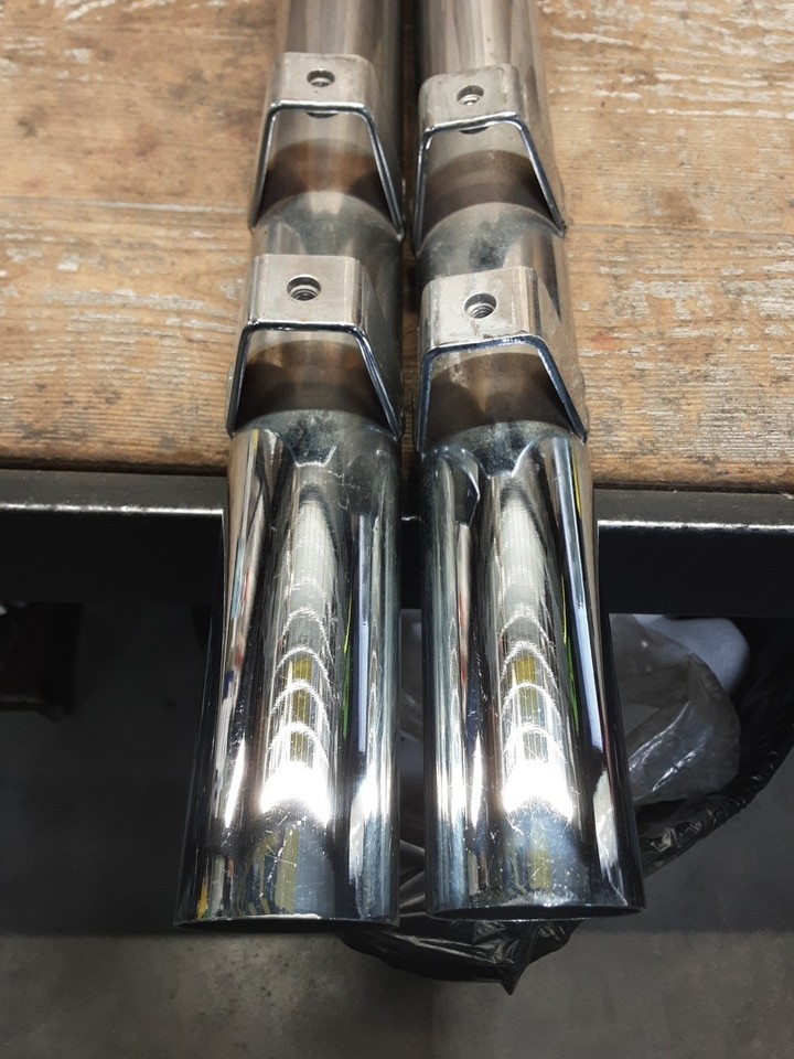 🔥HARLEY TOURING FULL EXHAUST WITH HEAT SHIELDS V-TWIN STRAIGHT SHOT ...