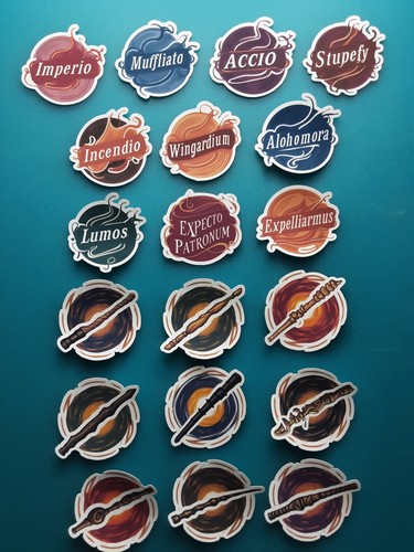 Harry Potter spells and wands inspired handmade stickers | eBay UK