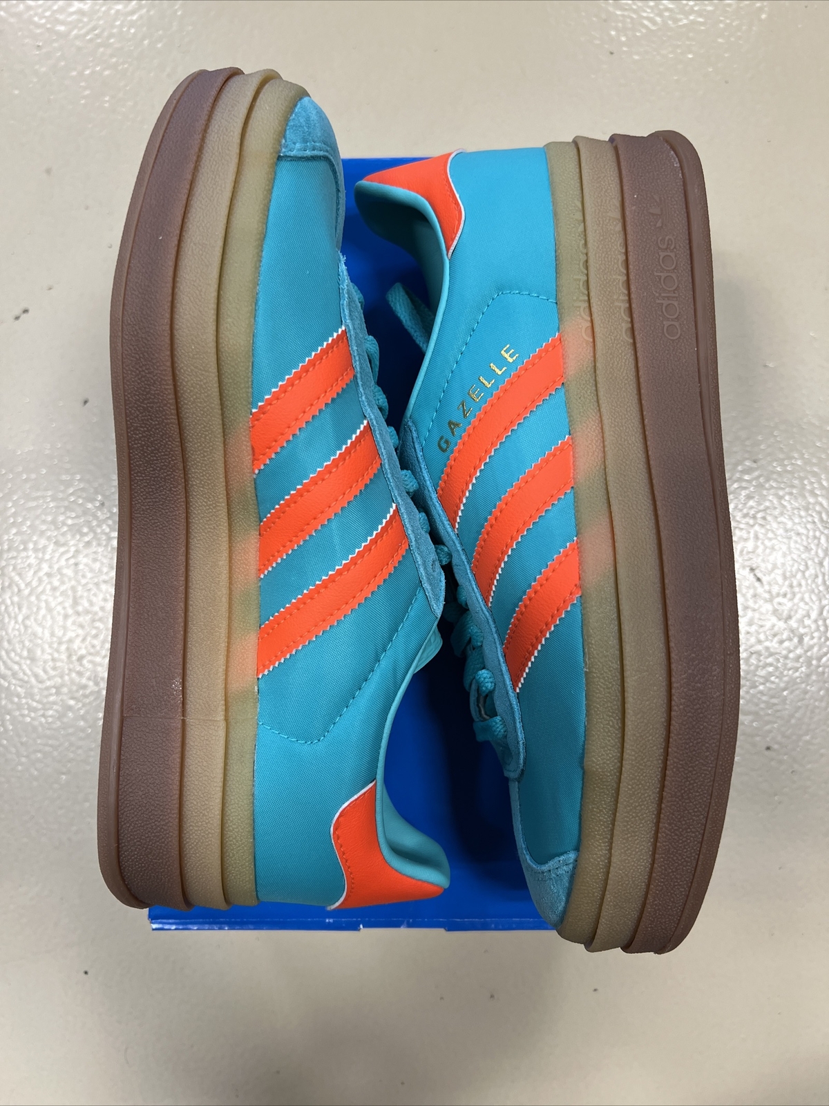 Adidas Gazelle Bold "Bold Mint Orange Gum Sole” Colorway Women's Size 6 ...