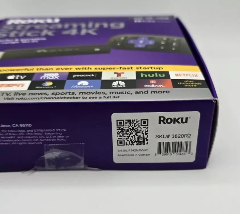 Roku Streaming Stick 4K/HDR/Dolby Roku Voice Remote and TV Controls ...