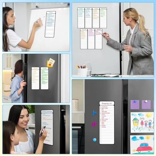 7 PCS Magnetic Dry Erase to Do List White Board 4”x11”, Multifunctional ...