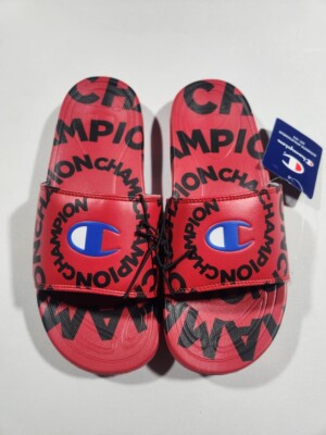 CHAMPION Mens Mega Slide Swirl Slide Sandals | Red Various Sizes ...