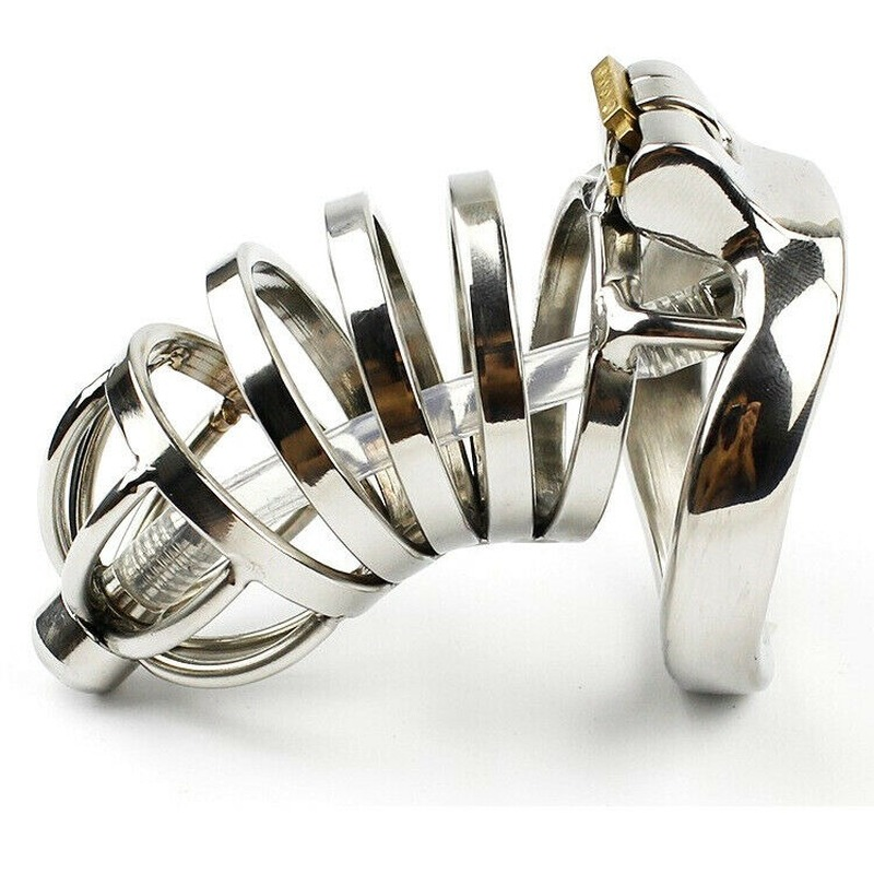 Stainless Steel Male Chastity Cage Tube Plug Device Restraint with ...
